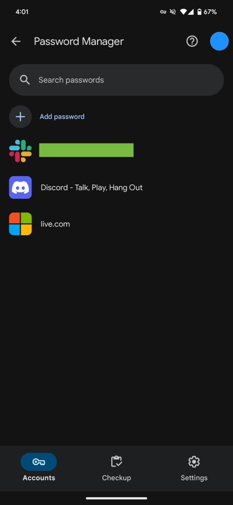 Google Password Manager rolling Material 3 Expressive