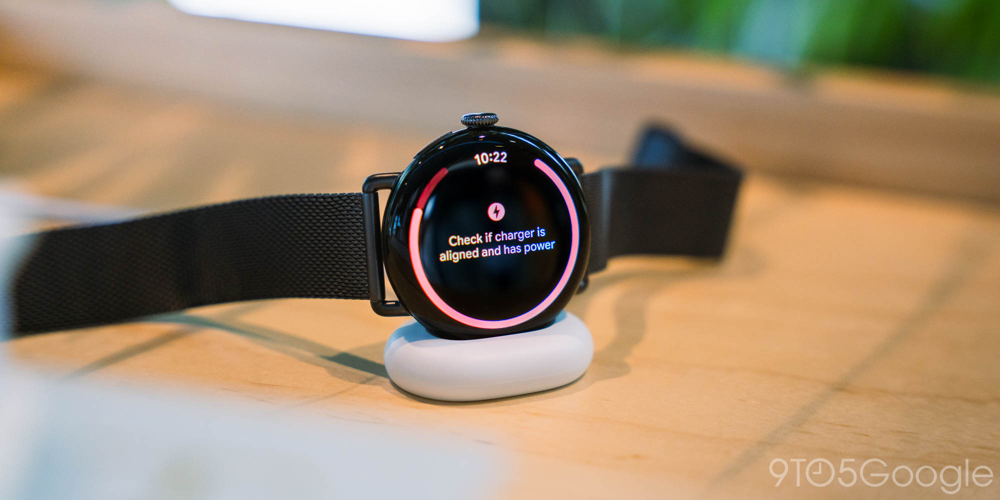 You'll see a warning on your Pixel Watch 4 when it isn't charging