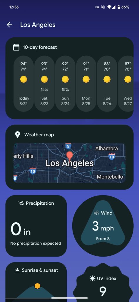 Pixel Weather update adds widgets, Material 3 Expressive tweaks