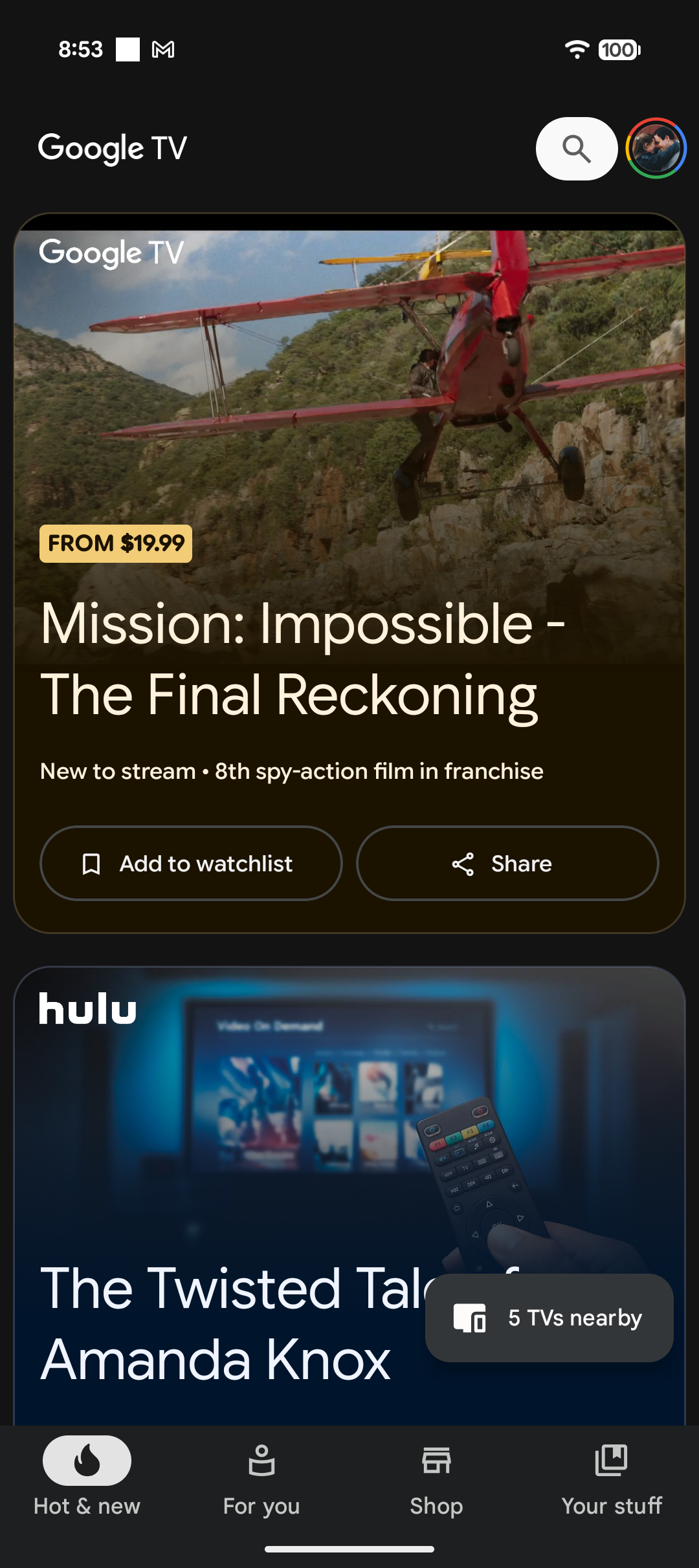 Google TV app rolling out Material 3 Expressive redesign