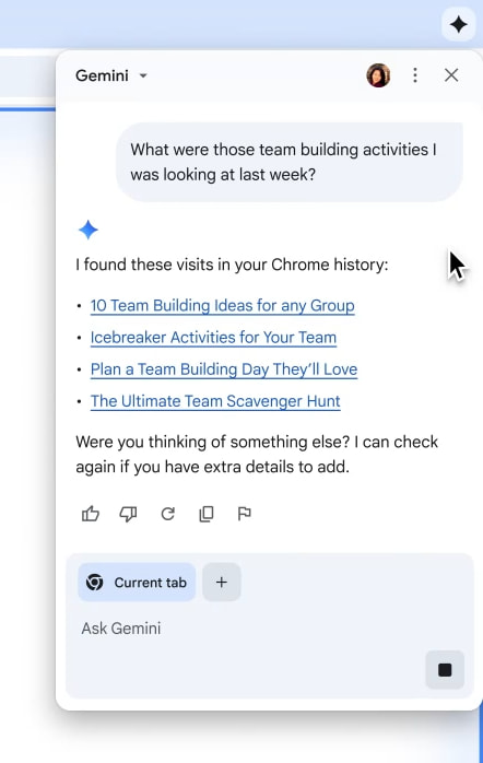 Gemini in Chrome rolling out to free users, agentic features coming
