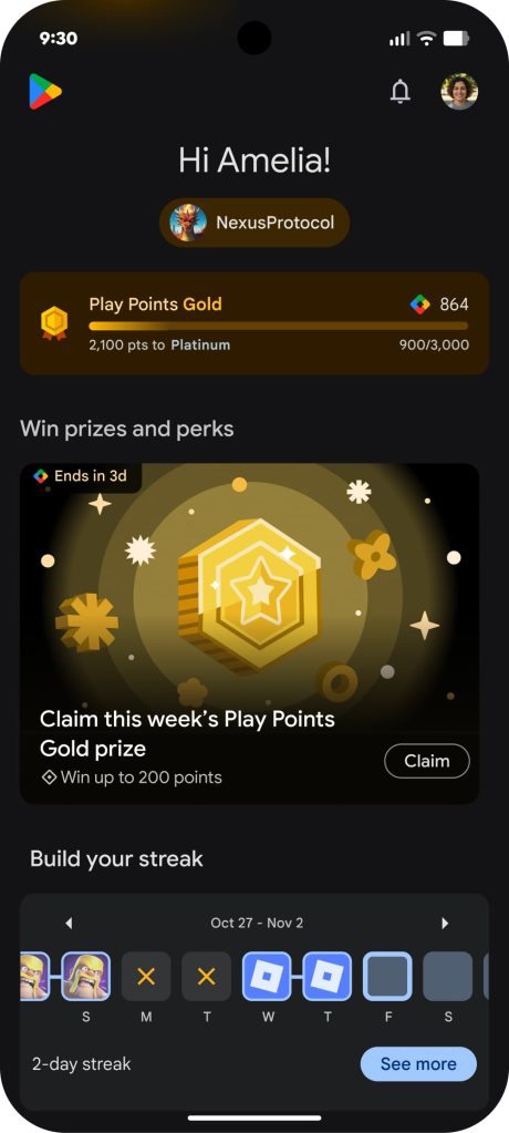 Google Play adding You tab, new gaming profile, and more