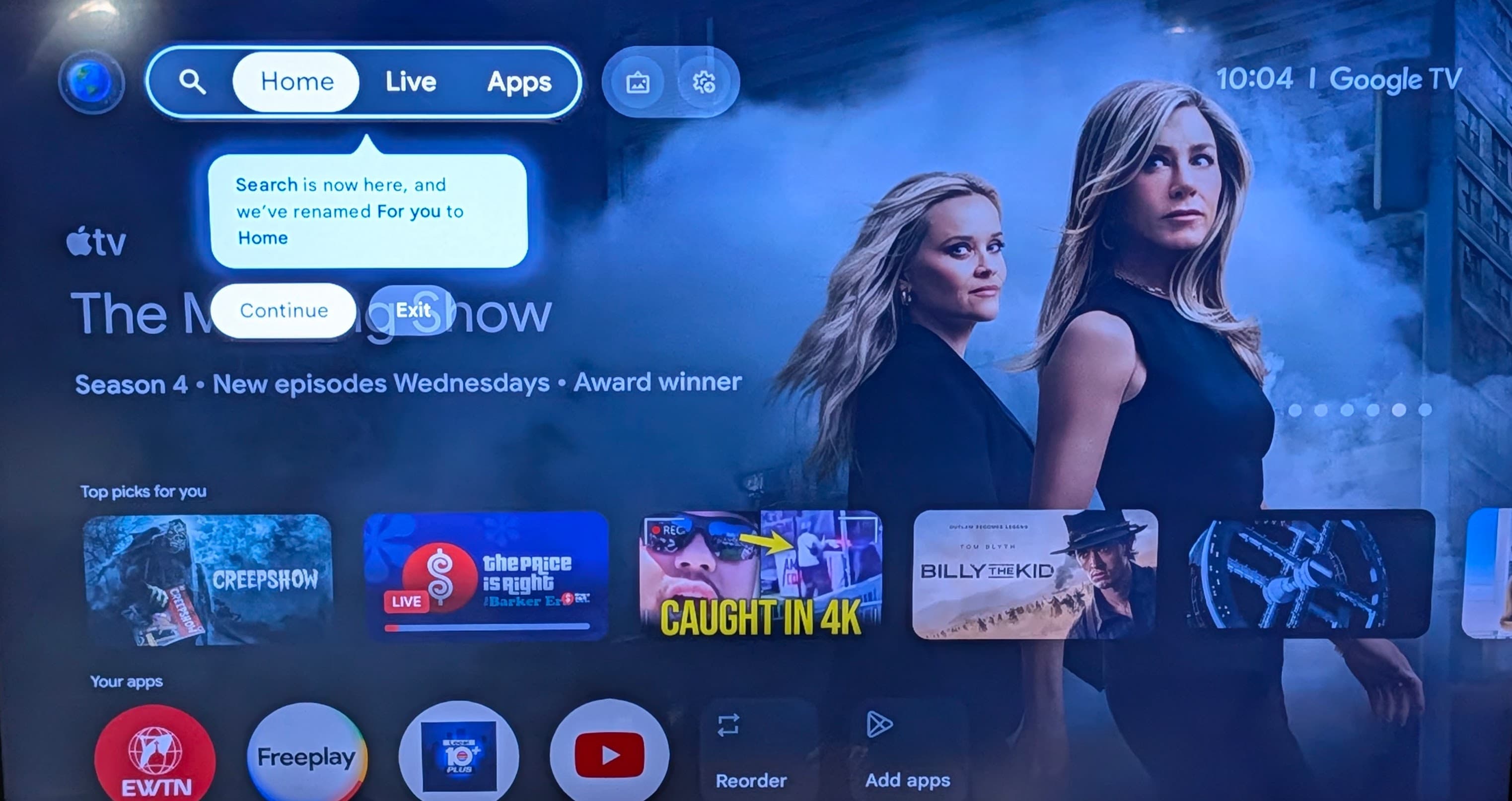 Google TV tests homescreen redesign with updated navigation