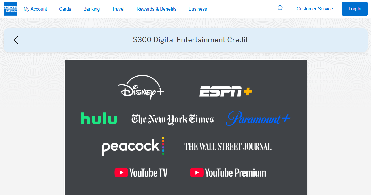 YouTube has been added to American Express Platinum credits