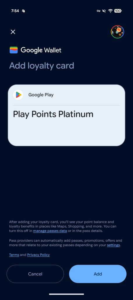 How to add a Play Points card to Google Wallet on Android