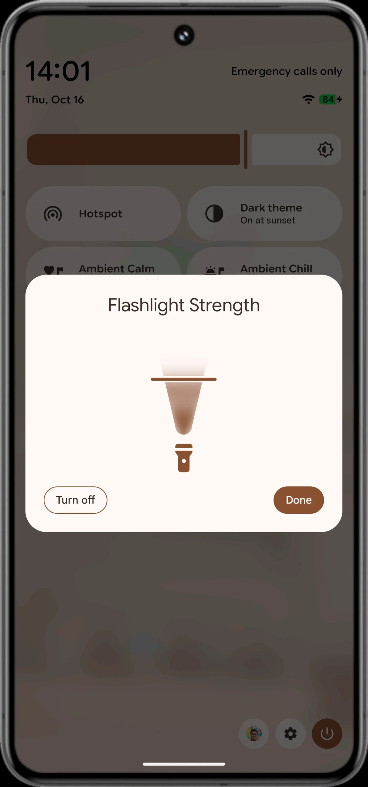 Android's new flashlight strength slider looks to iOS for inspiration
