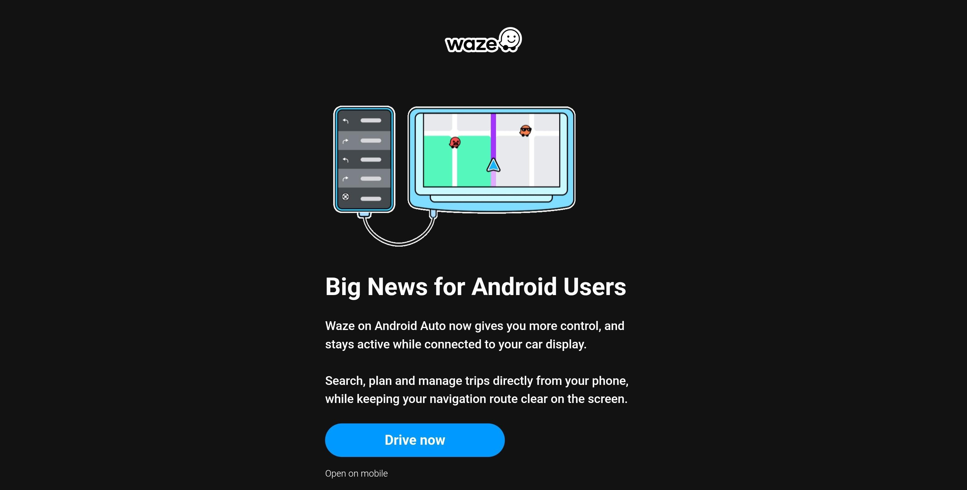 Waze for Android Auto now lets your phone start navigation