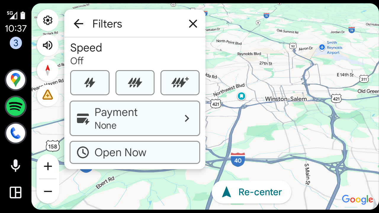 Android Auto adding Google Maps EV filters for charging stations