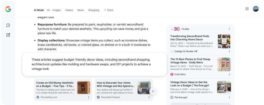 Google adding more links to AI Mode, piloting AI in Google News