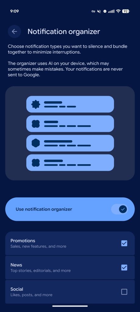 Google rolling out Notification Organizer to Pixel
