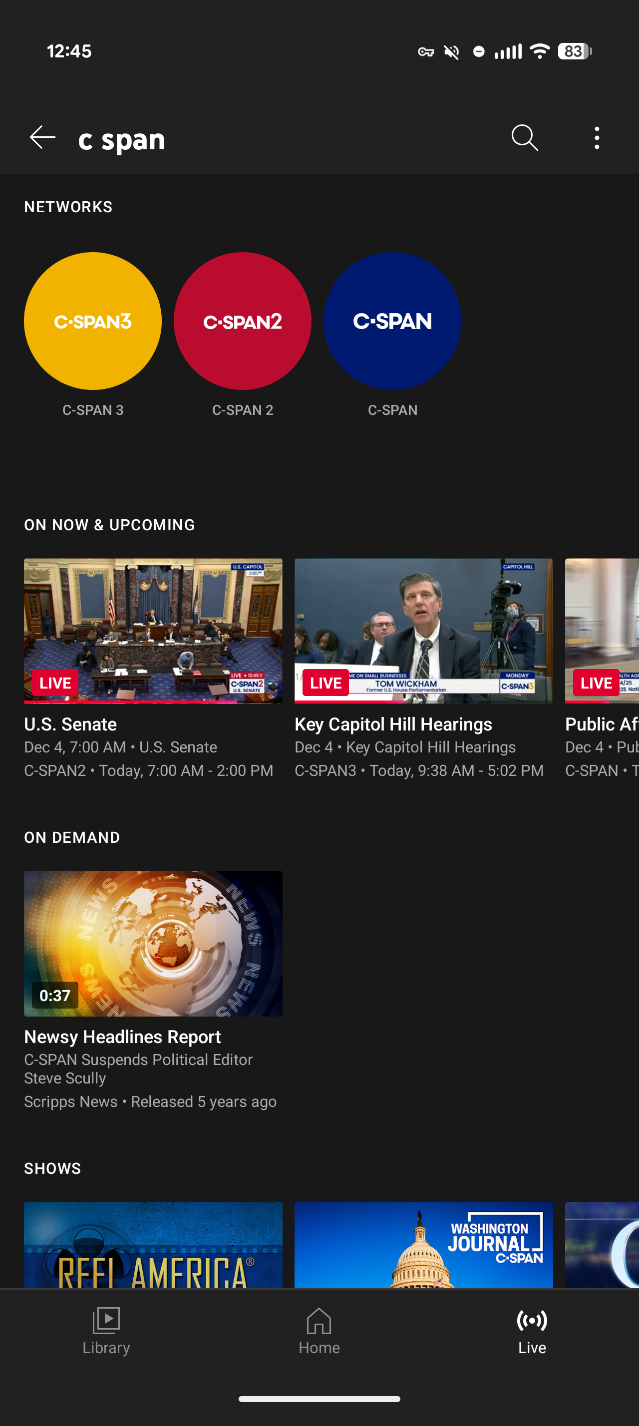 YouTube TV finally adds C-SPAN channels to its lineup