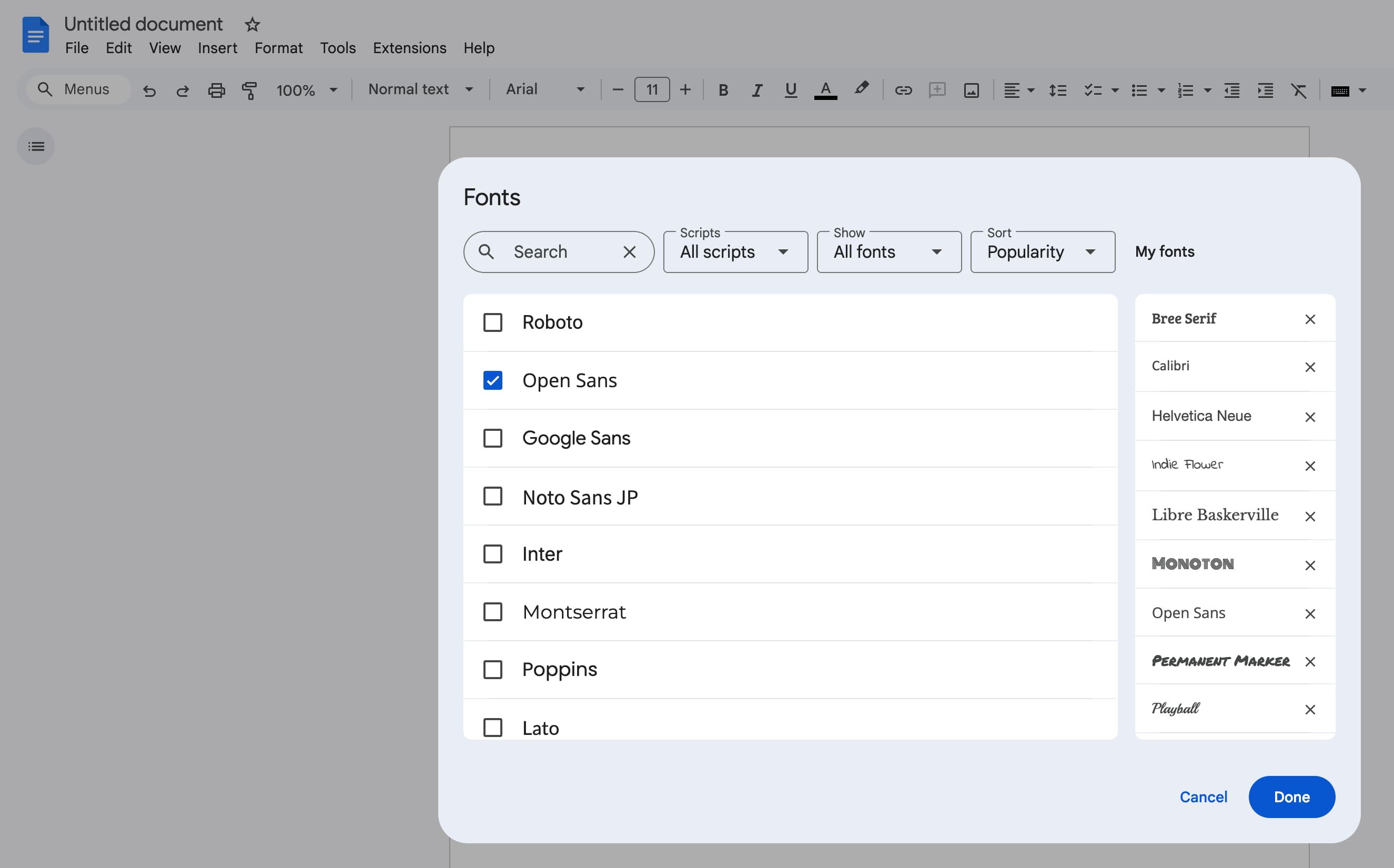 How to add Google Sans in Google Docs