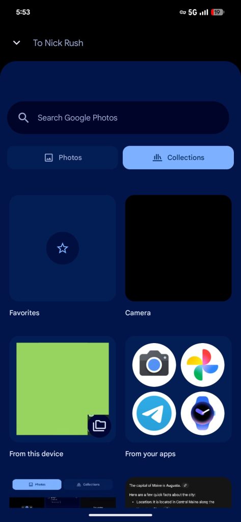 Google Messages uses Android’s new embedded photo picker