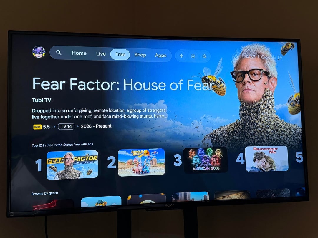 Google TV tests 'Free' and 'Shop' tabs on homescreen [Gallery]
