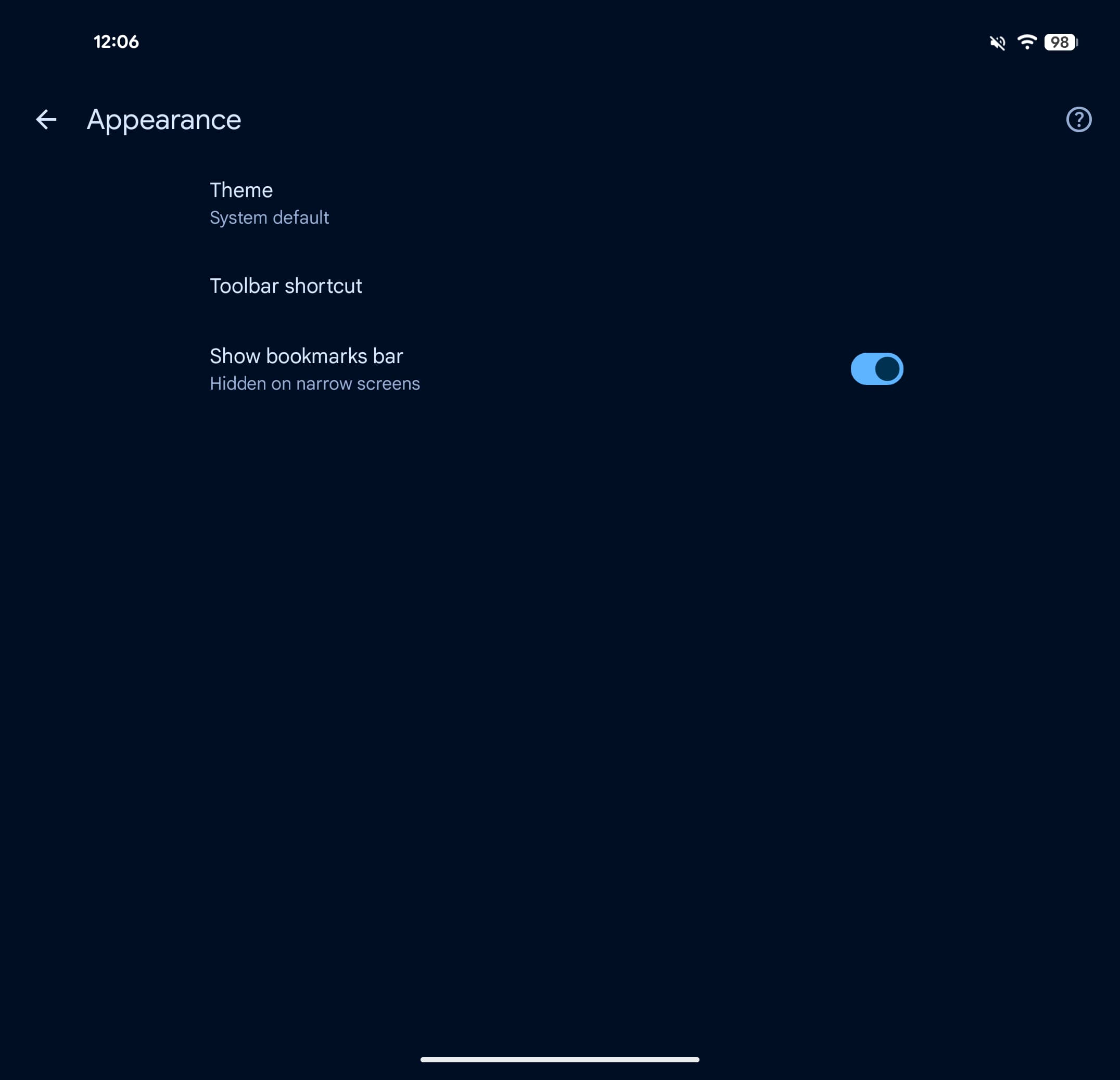 Chrome on Android tablets, foldables rolling out bookmarks bar