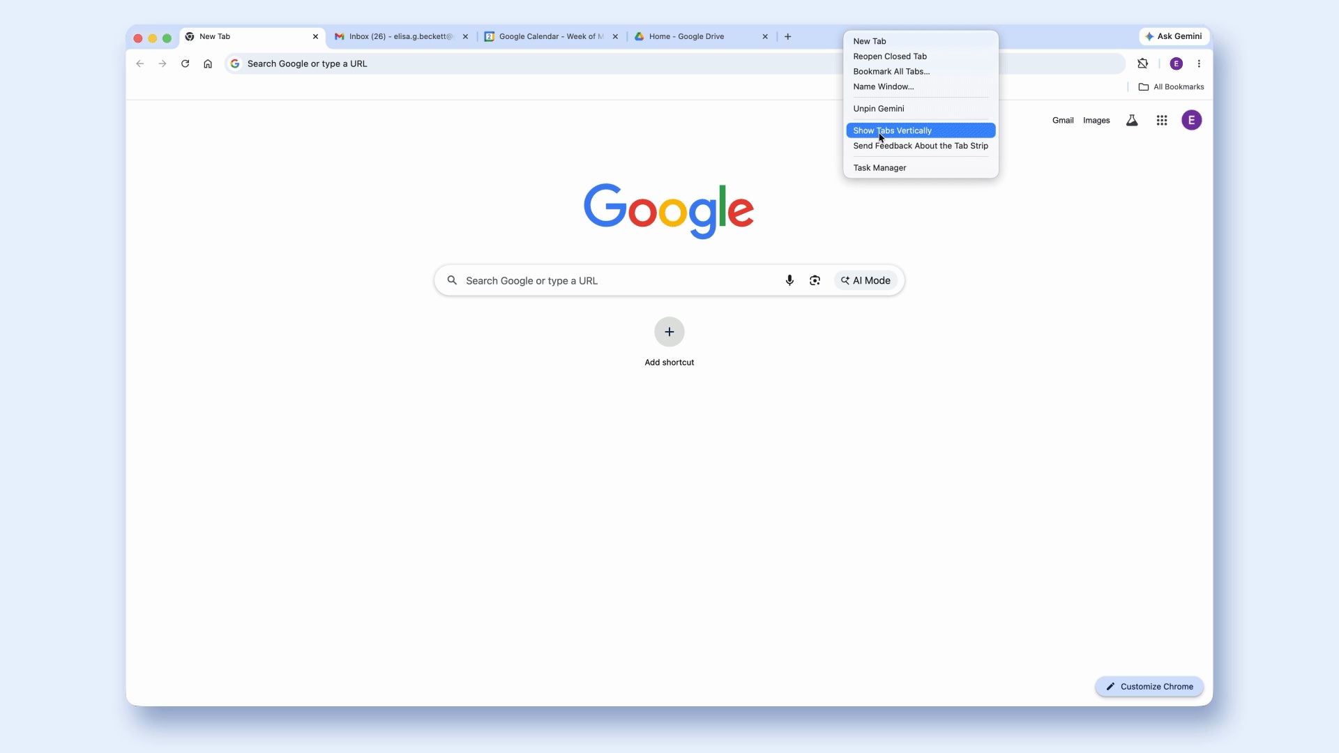 Google Chrome rolling out vertical tabs, fullscreen reading mode