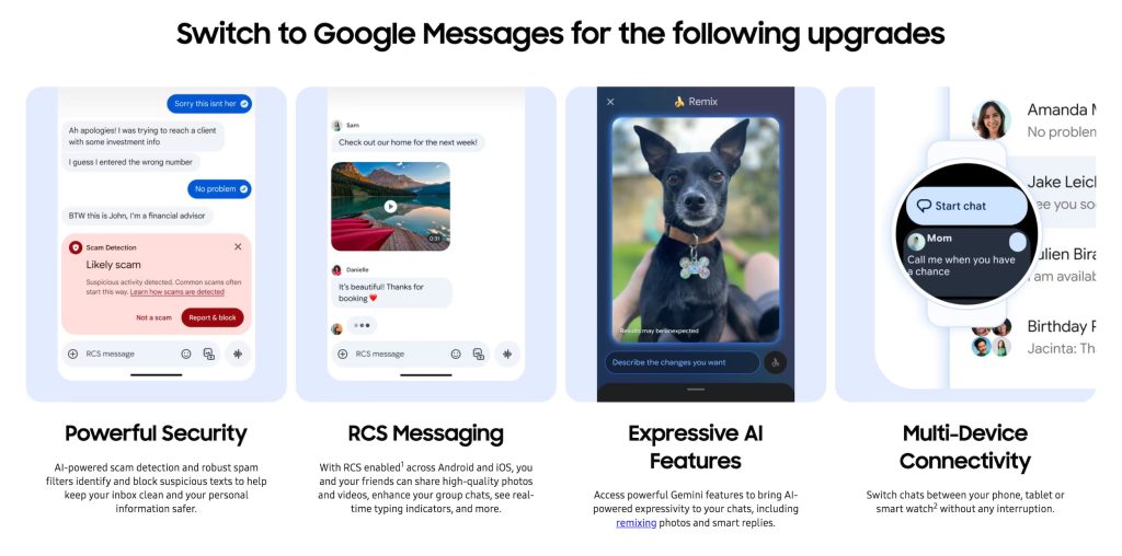 Samsung Messages will be discontinued for Google Messages