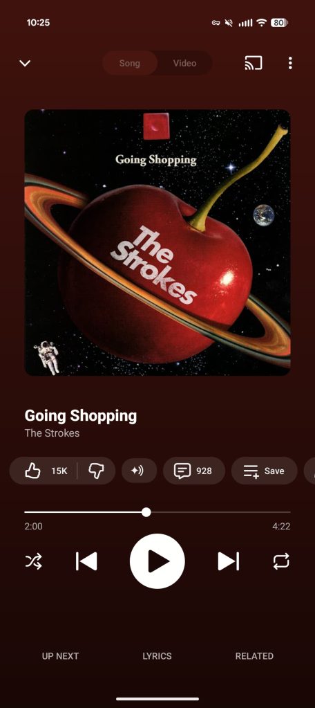 YouTube Music rolls out split view Now Playing redesign