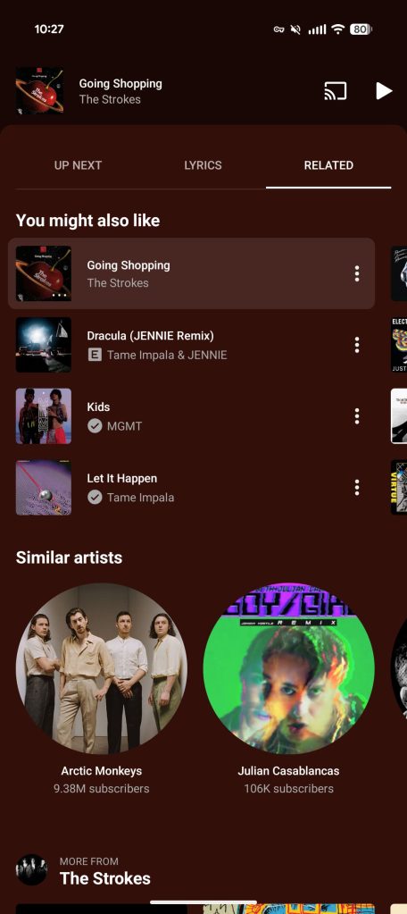 YouTube Music rolls out split view Now Playing redesign