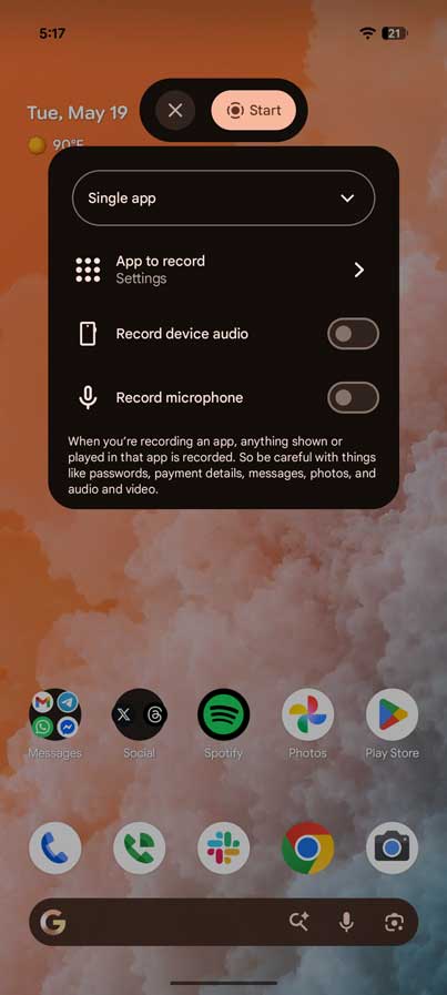 Android 17 QPR1 Beta 3 makes screen recorder more private