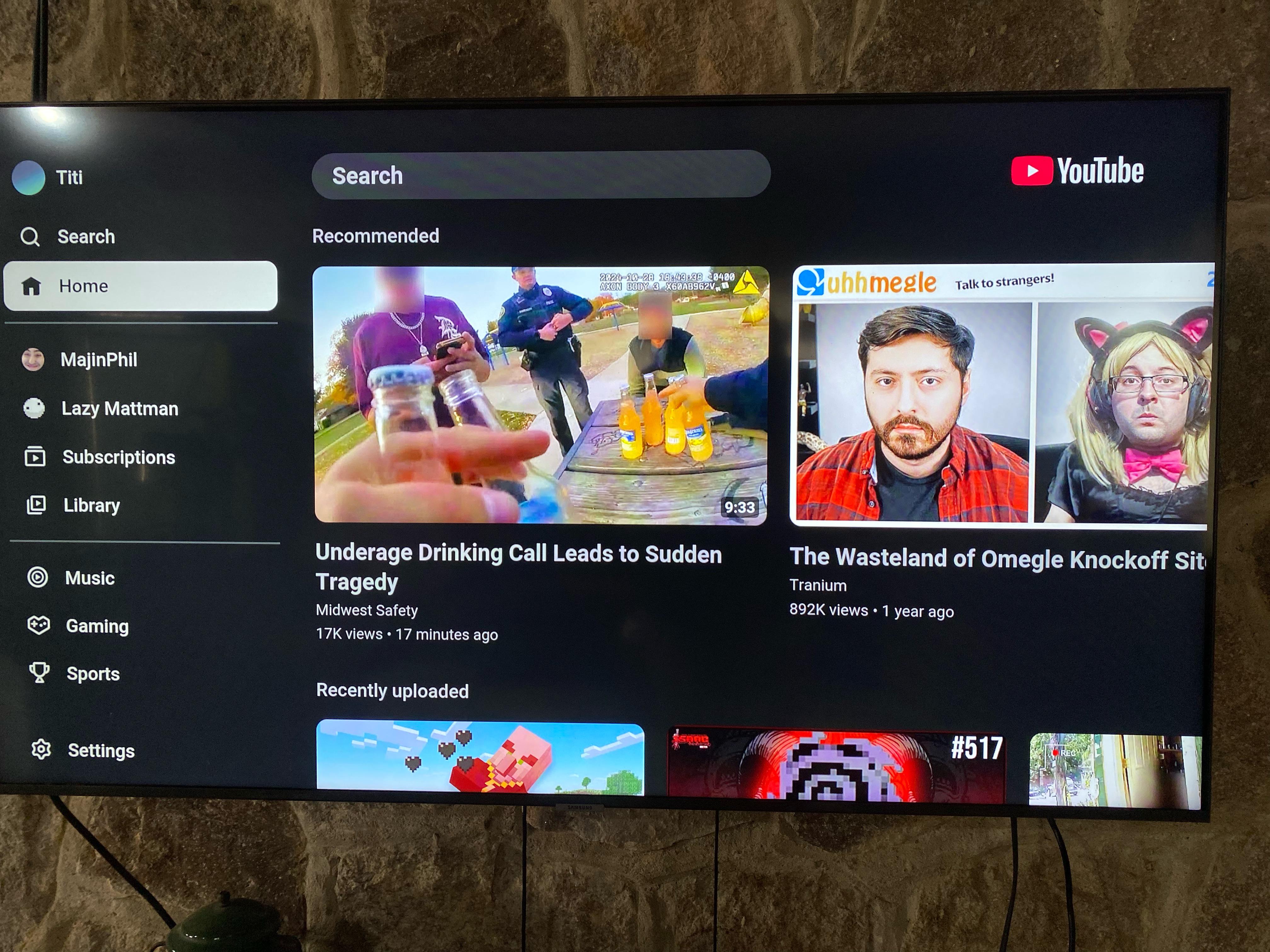 YouTube for TV revamps sidebar with better Subscription access
