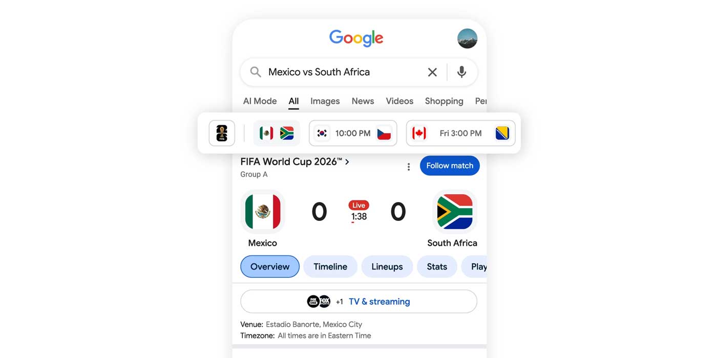 Google makes AI Mode Pro visuals free during 2026 World Cup