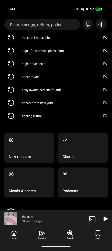 YouTube Music redesigns moves Search to the bottom bar