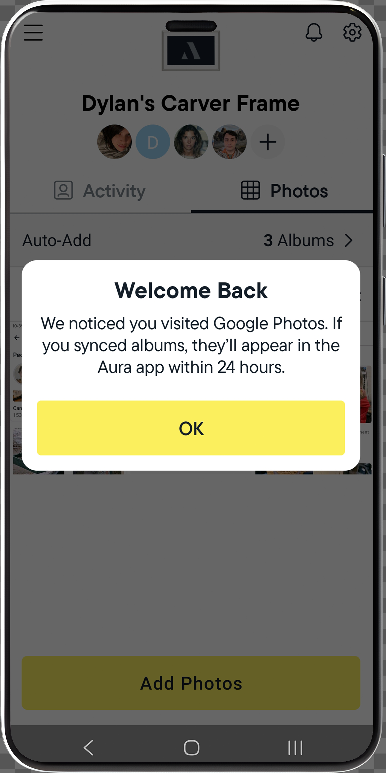 Google Photos support has returned for Aura's digital photo frames